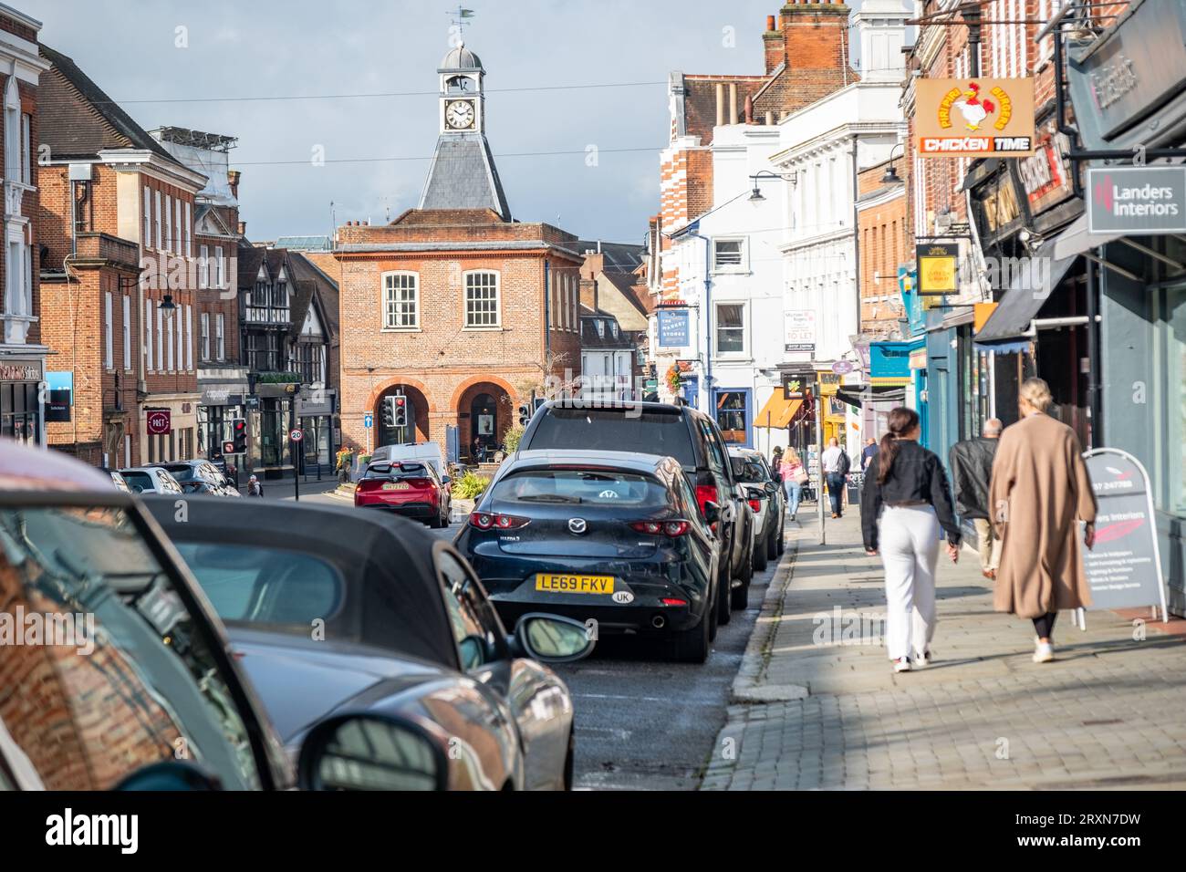 Reigate, Surrey, UK- September 26, 2023: Reigate High Street in the ...