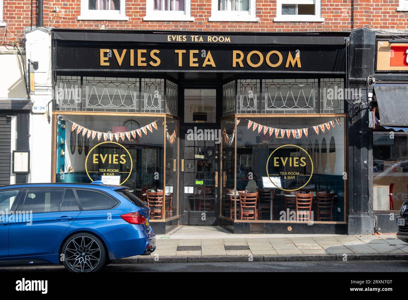Reigate, Surrey, UK- September 26, 2023: Tea room on Reigate High ...