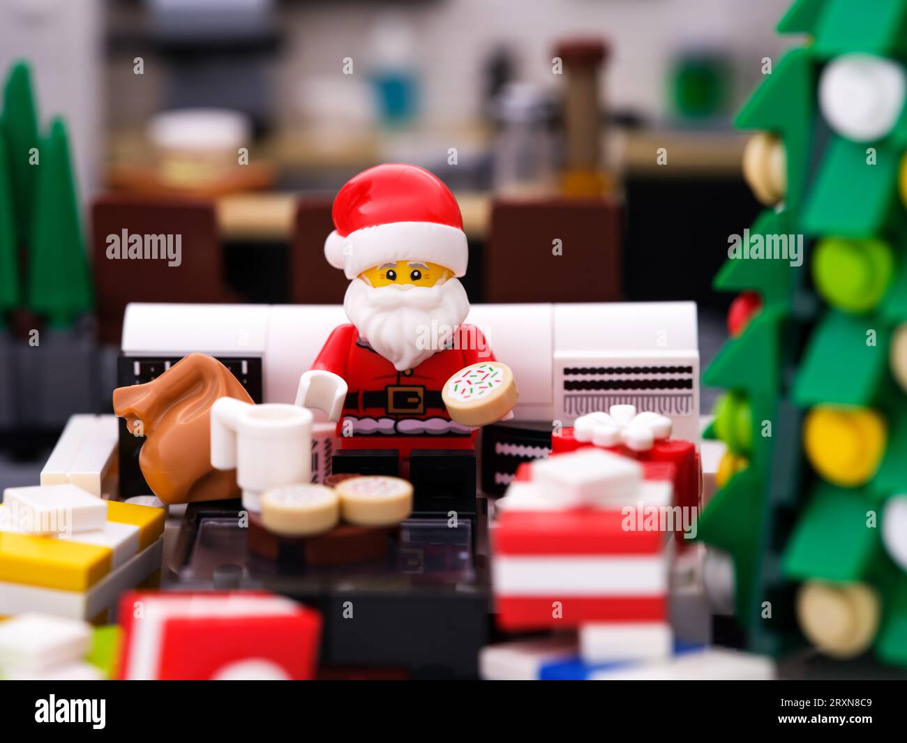 Santa eating cookies hi-res stock photography and images - Alamy