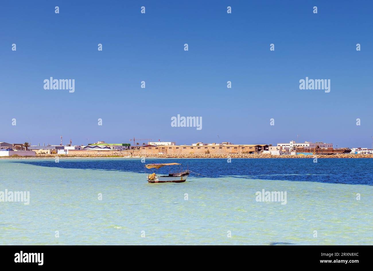 Fishing Port on Two-Tone Beach Stock Photo - Alamy