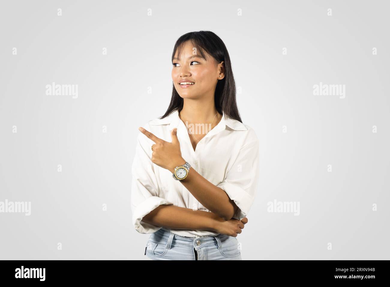 Young and Beautiful Asian College Student Girl from Nepal giving several hand gestures Stock ...