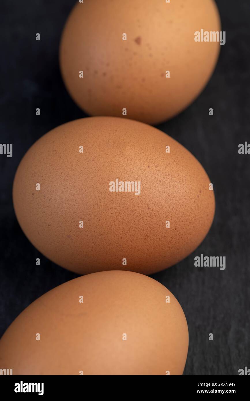 A whole orange chicken egg close-up on the table, a large chicken egg ...