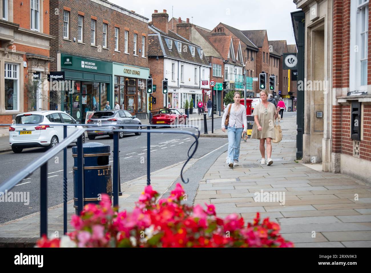 Reigate, Surrey, UK- September 26, 2023: Reigate High Street in the ...