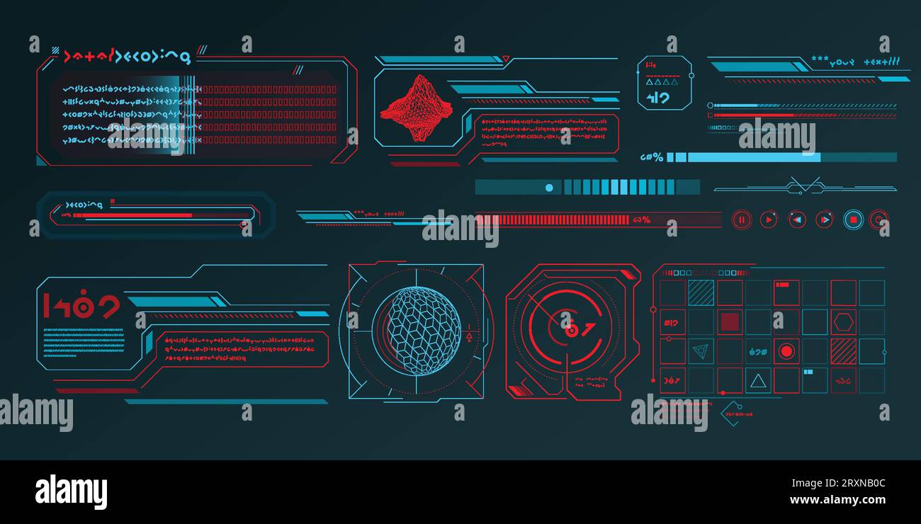 Vector data elements for sci-fi interface infographics Stock Vector ...