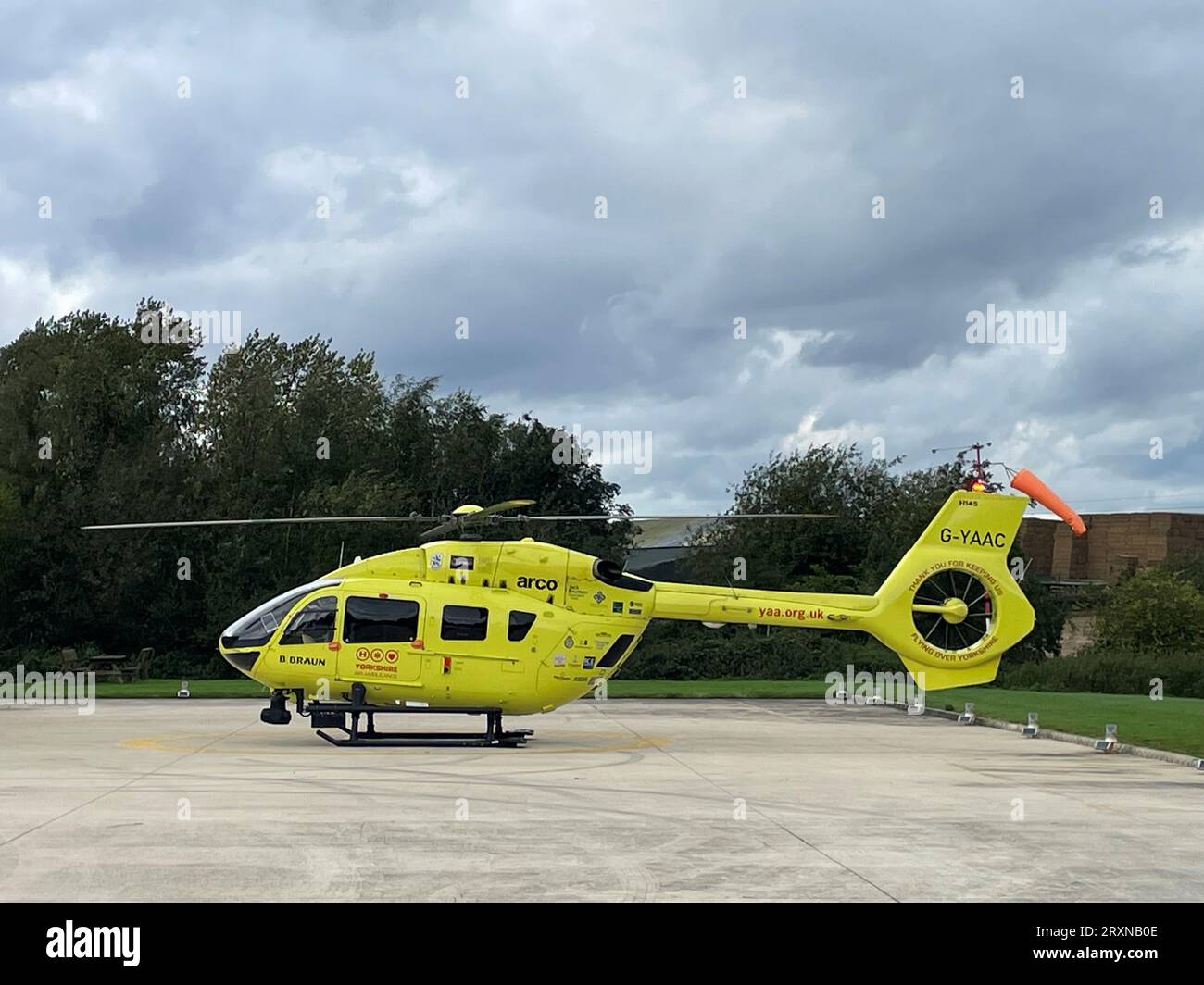A general view of Yorkshire Air Ambulance at their base at Nostell, near Wakefield, as one of ...