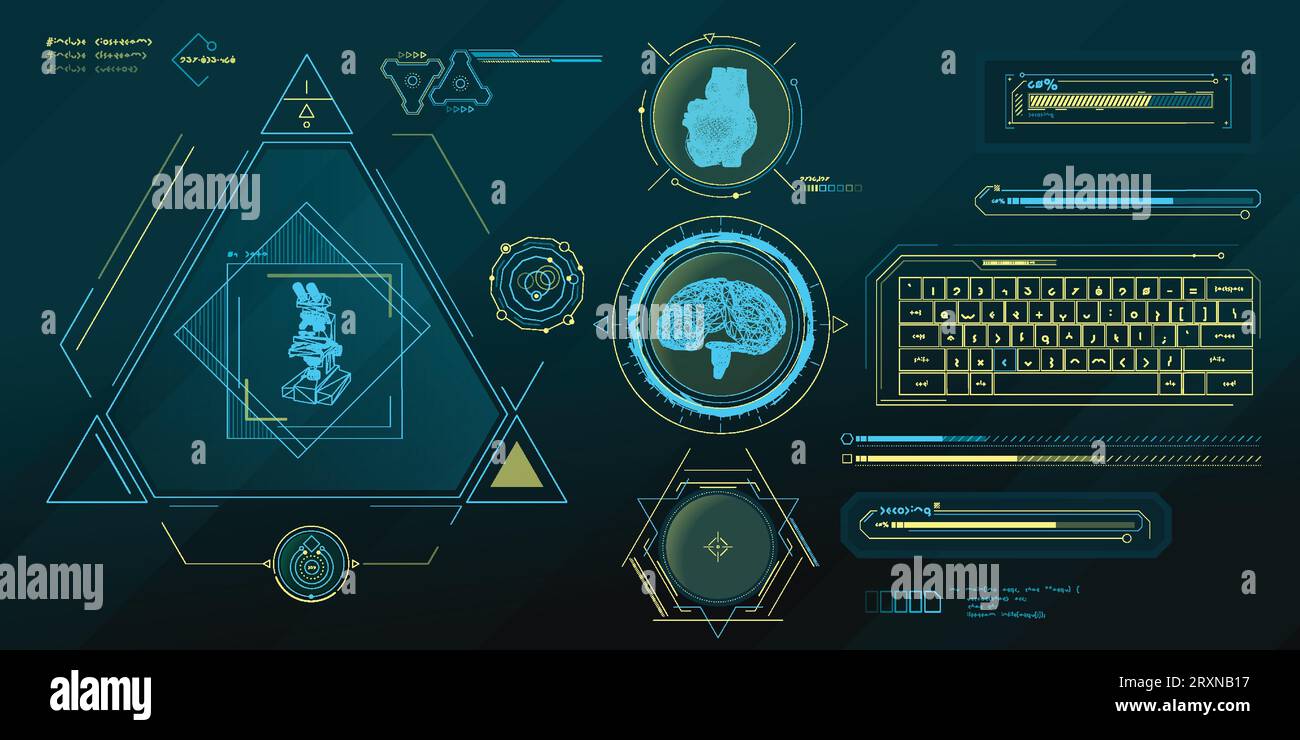 Vector data elements for sci-fi interface infographics Stock Vector ...