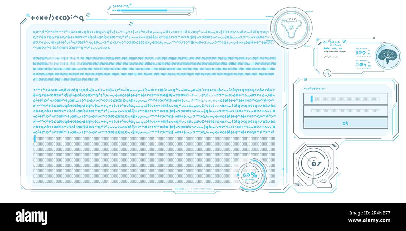 Futuristic HUD interface for processing server data Stock Vector Image & Art - Alamy