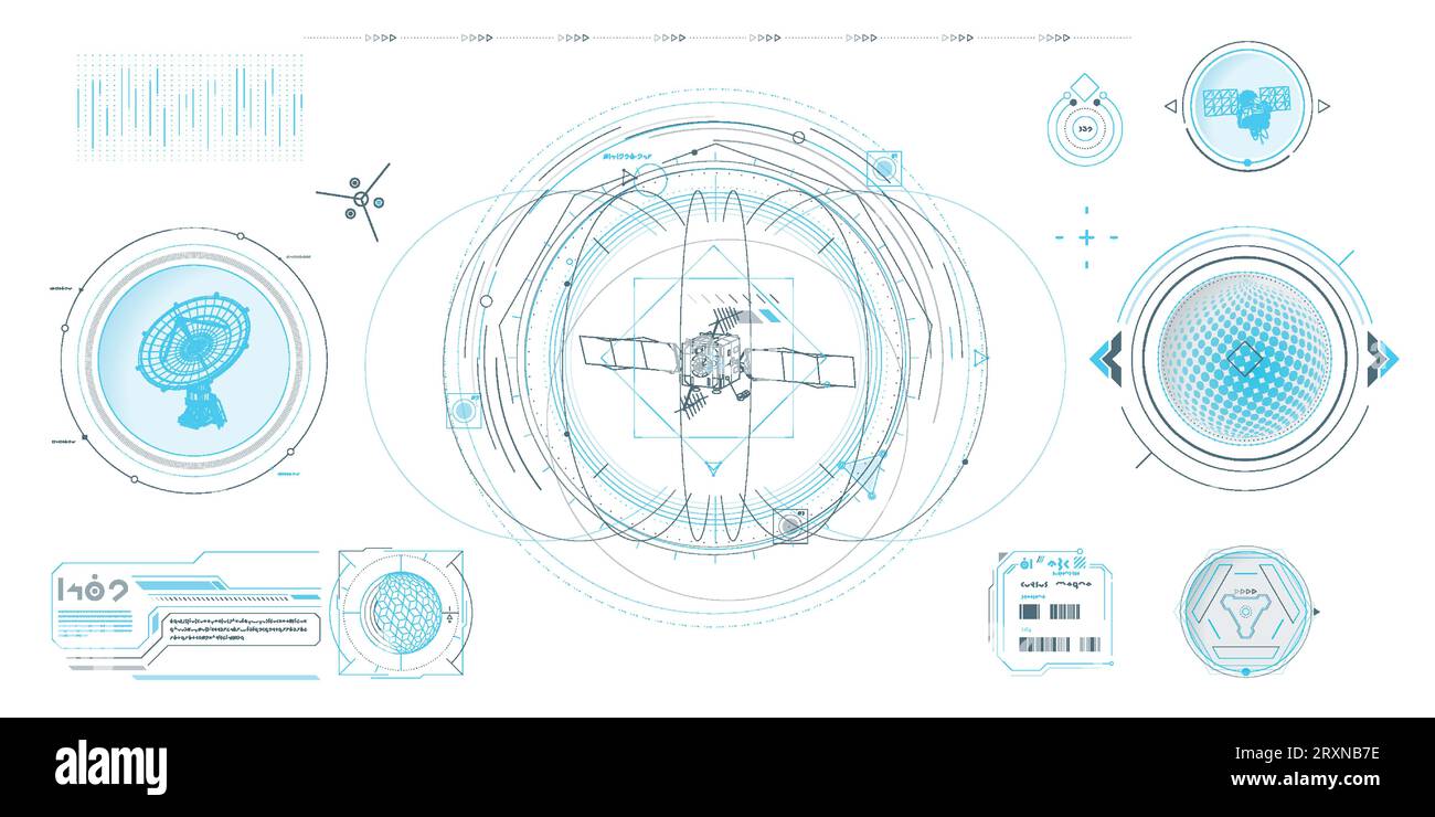 Vector data elements for sci-fi interface infographics Stock Vector ...