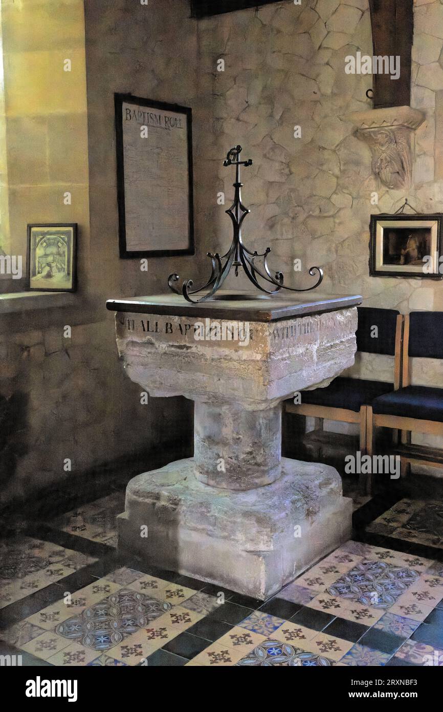 The Font at Hawkley Church Stock Photo - Alamy