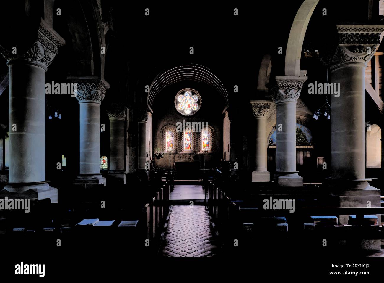 Interior of St Peter and St Paul's church, Hawkley, Hampshire Stock ...