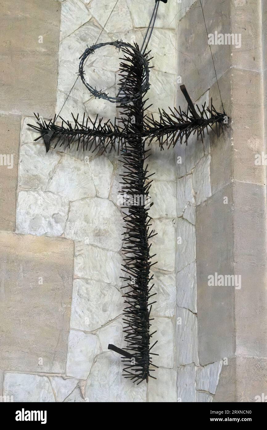 Cross of nails at Hawkley Church Stock Photo - Alamy