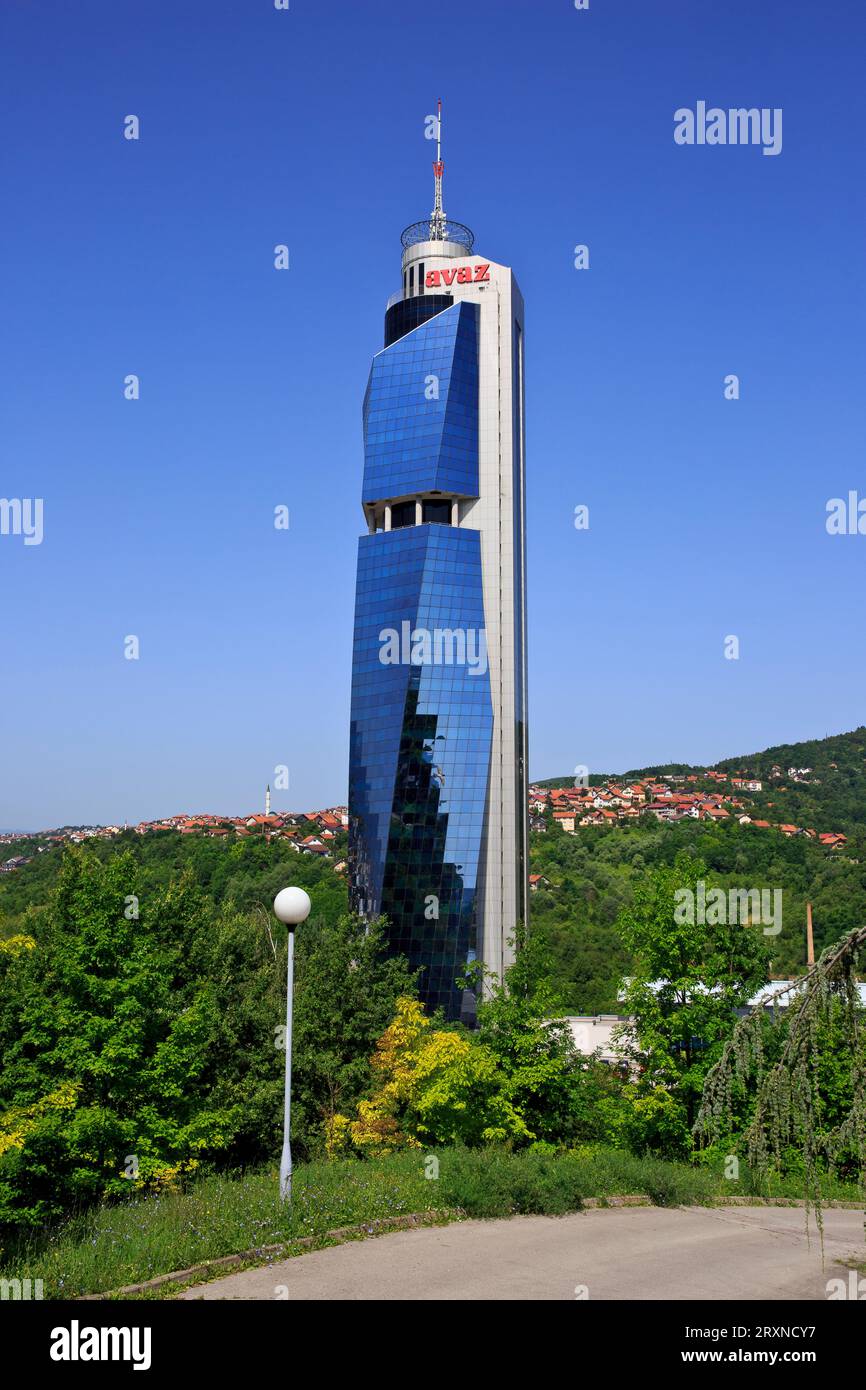 The Avaz Twist Tower (2008) in Sarajevo, Bosnia & Herzegovina Stock ...