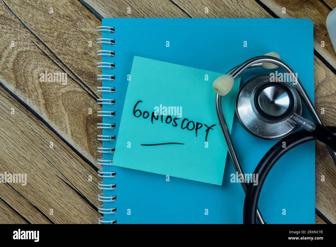 Concept of Gonioscopy write on sticky notes with stethoscope isolated ...