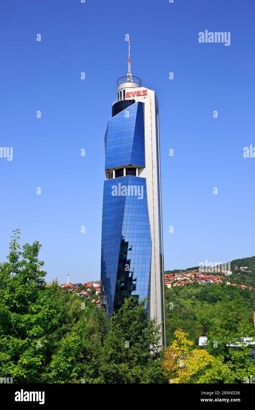 The Avaz Twist Tower (2008) in Sarajevo, Bosnia & Herzegovina Stock ...