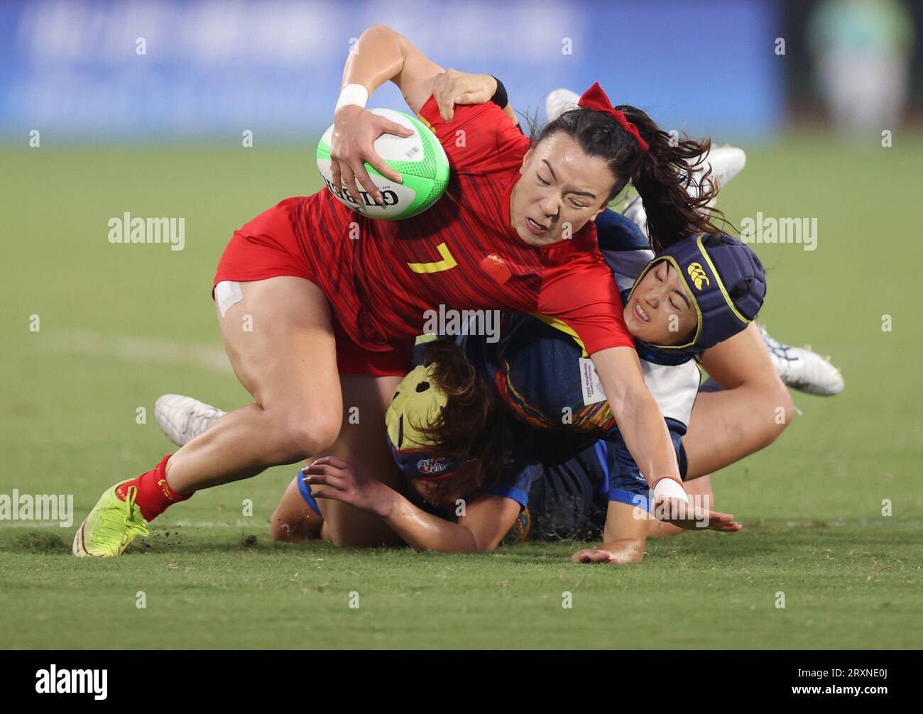 Hangzhou, China's Zhejiang Province. 26th Sep, 2023. Chen Keyi (top) of ...