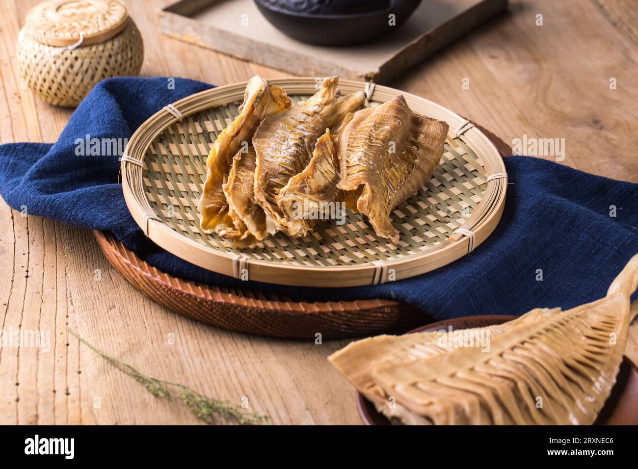 Dried bamboo shoots on a white background Stock Photo - Alamy