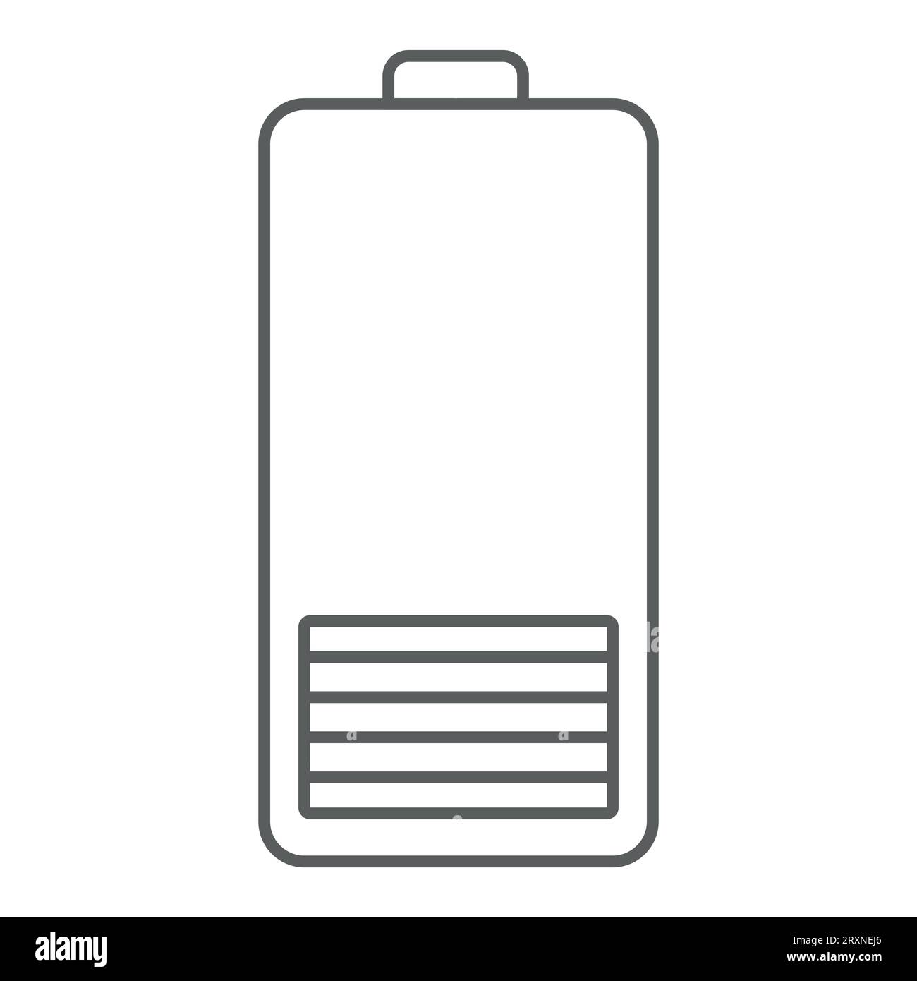 Low Battery Icon. Vector illustration isolated on white. Linear clip ...