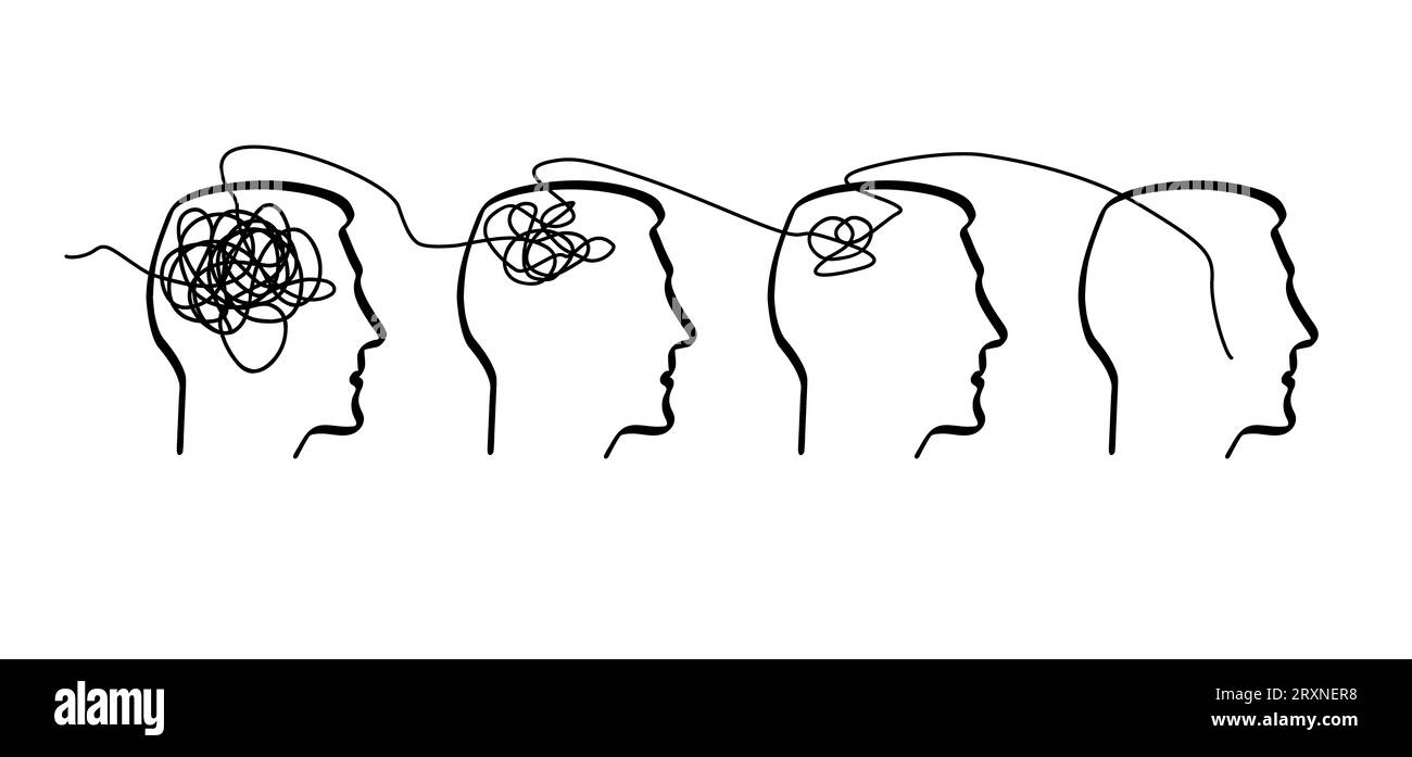 Cartoon brainstorming and mental problem solving, psychotherapy Concept ...