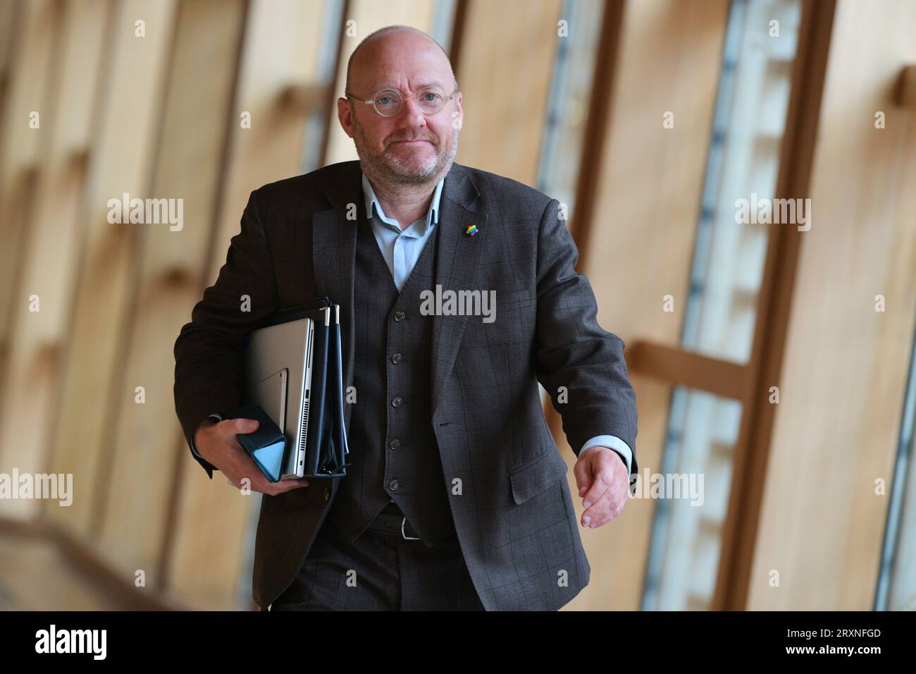 Edinburgh Scotland, UK 26 September 2023. Patrick Harvie MSP co-leader ...