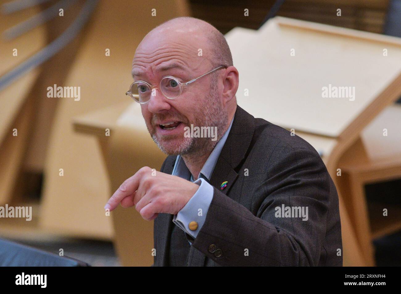 Edinburgh Scotland, UK 26 September 2023. Patrick Harvie MSP co-leader ...