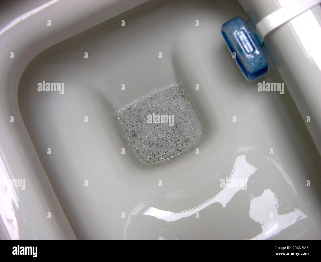 Toilet with toilet cleaner, liquid Stock Photo - Alamy