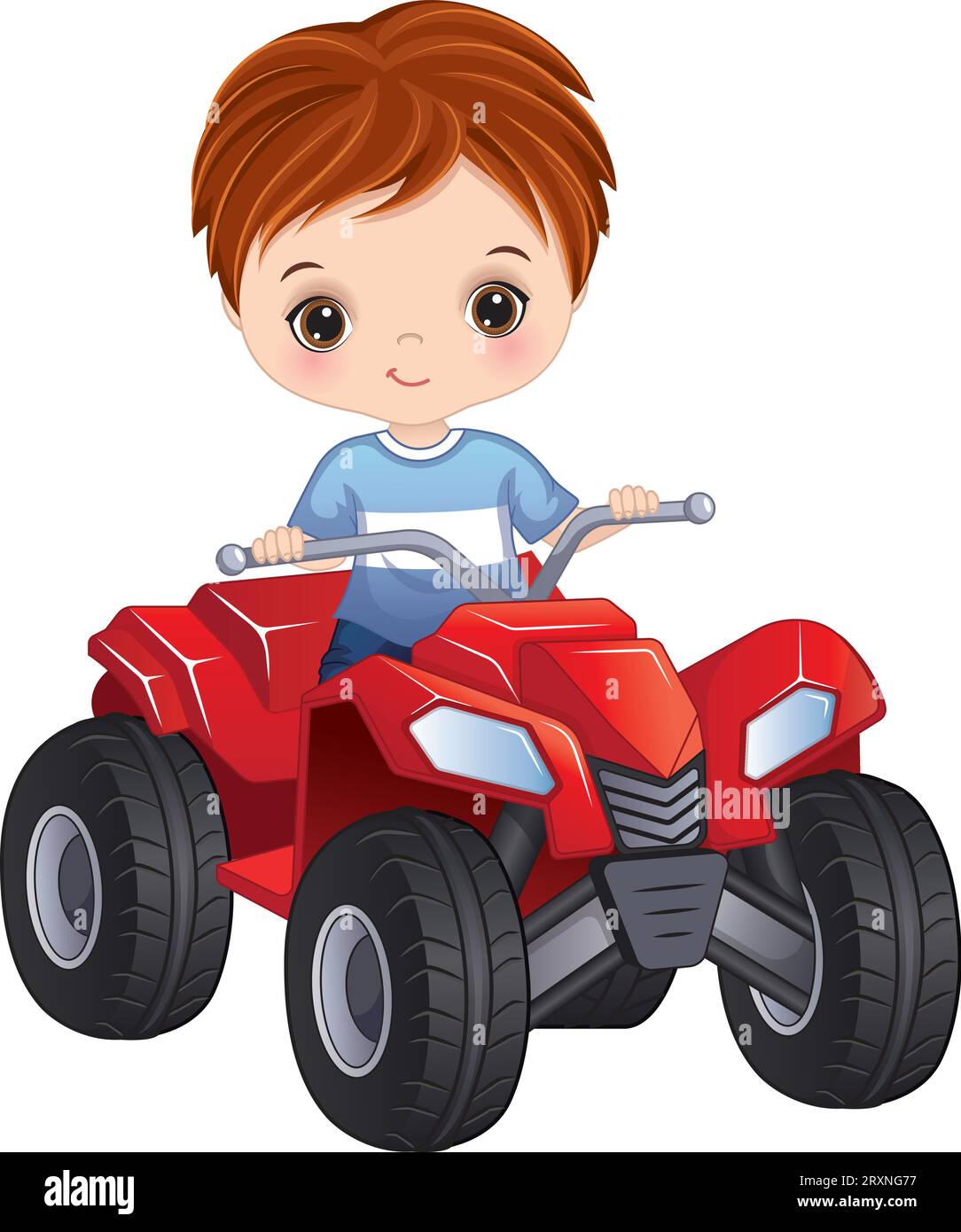Vector Cartoon Boy Riding Quad Bike Stock Vector Image & Art - Alamy