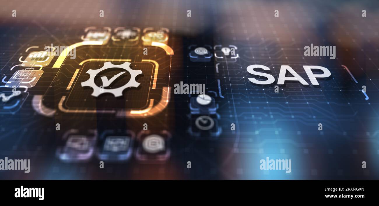 Sap Business Process Automation Software Erp Enterprise Resources Planning System Concept On
