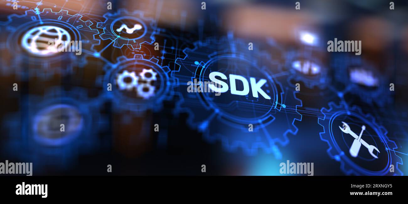 SDK Software development kit programming language technology concept on virtual screen Stock ...