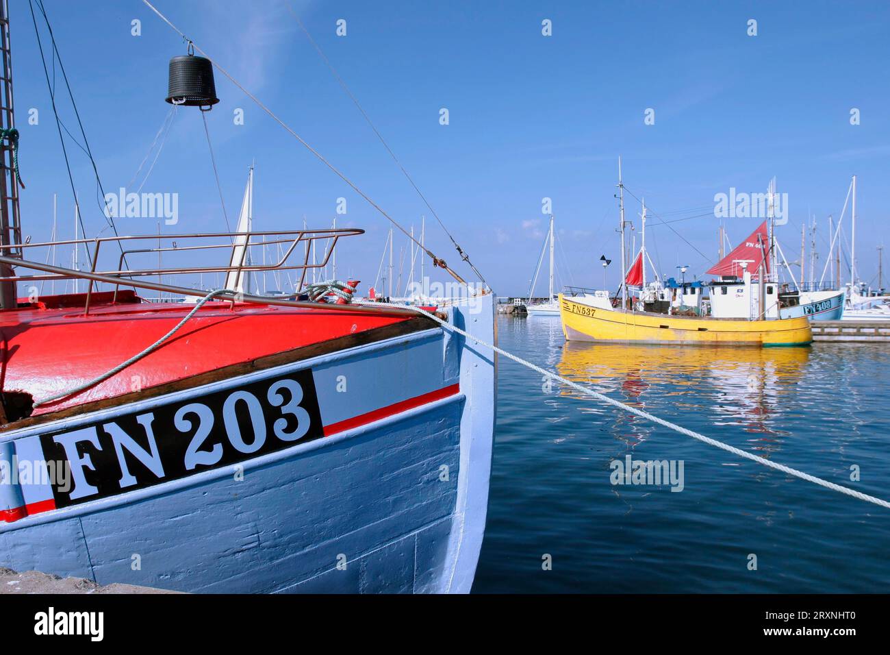 Laessoe fishing port, Denmark Stock Photo - Alamy