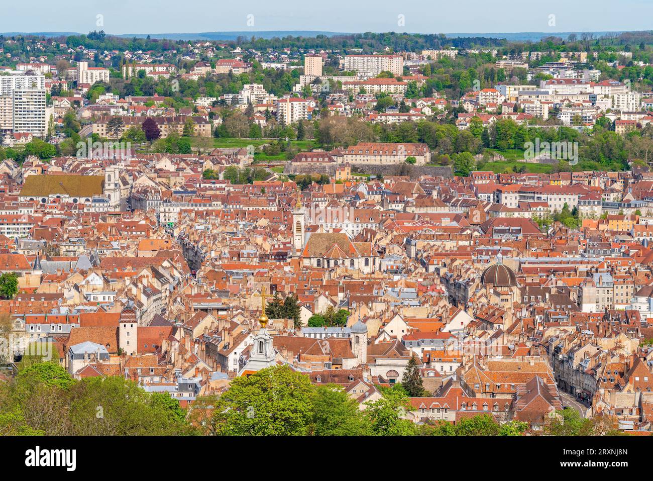 City centre of Besancon, view from the World Heritage Site of the ...