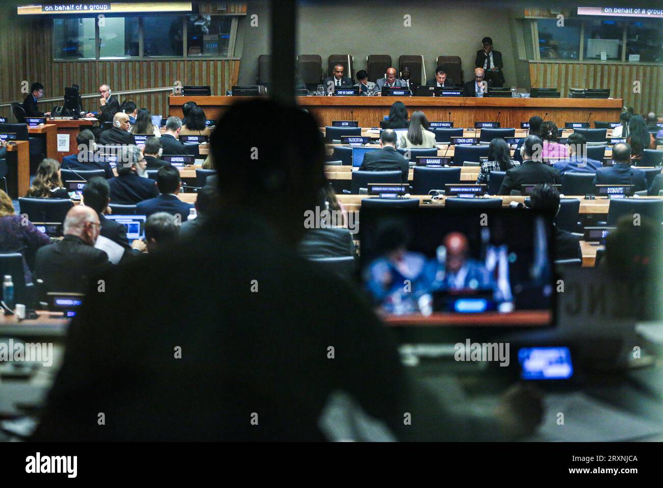 New York, New York, USA. 26th Sep, 2023. Translators in translator ...