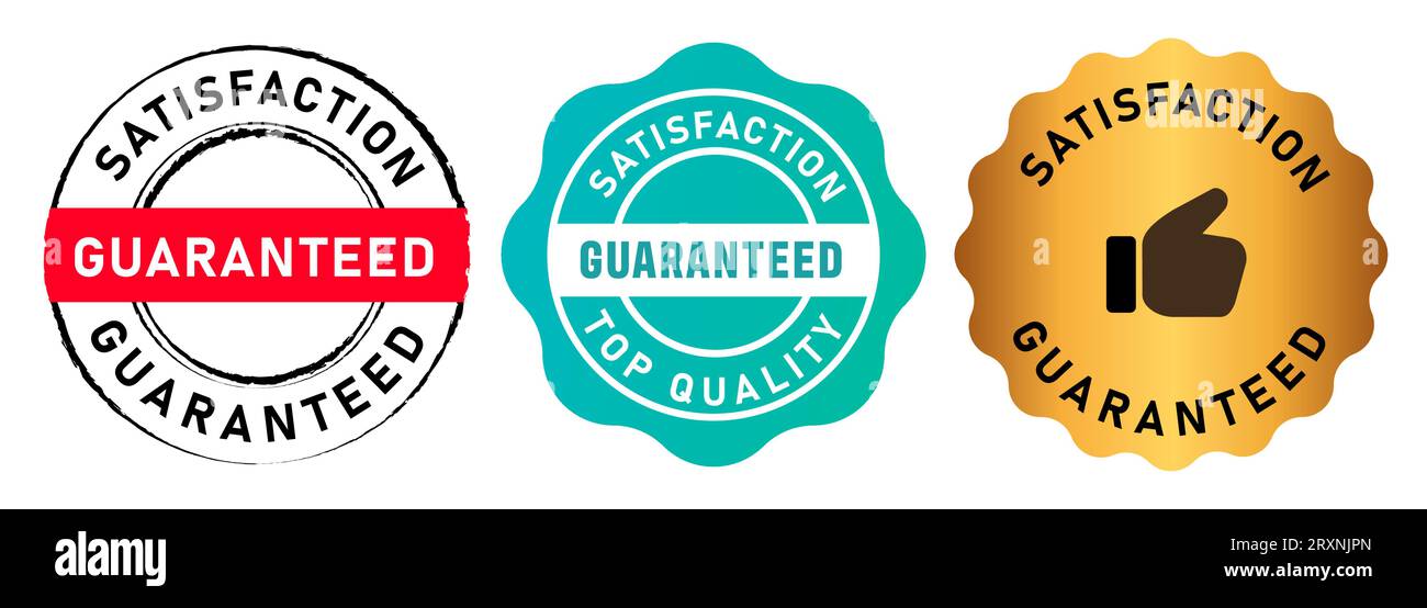 Satisfaction guaranteed guarantee stamp emblem seal vector illustration ...