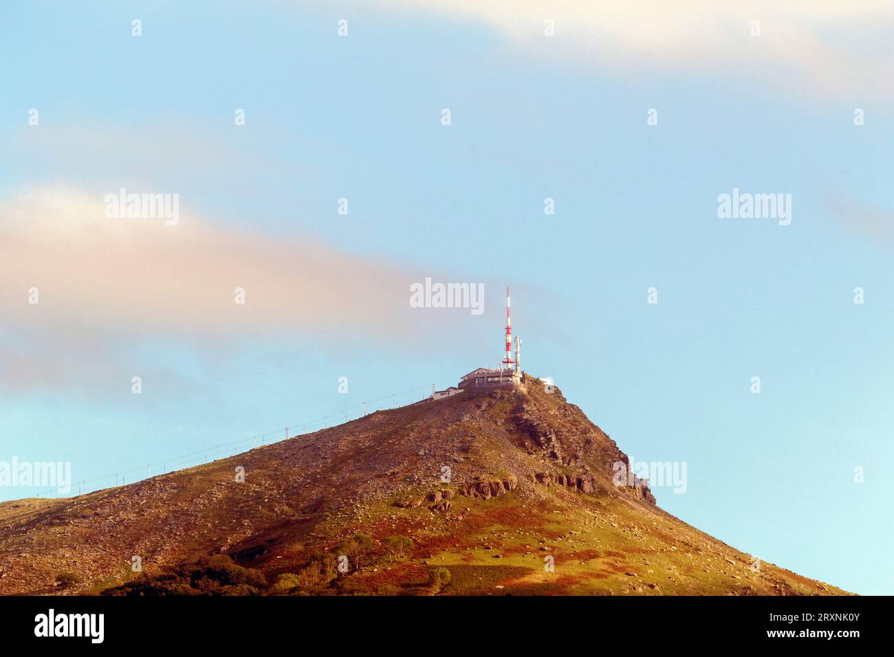 The mountain of La Rhune (Larrun). Saint-Ignace Pass. Altitude 905 m ...