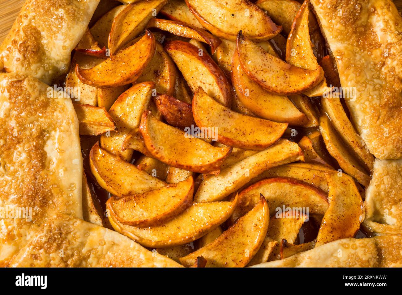 Sweet French Organic Apple Galette Dessert with Cinnamon Sugar Stock ...