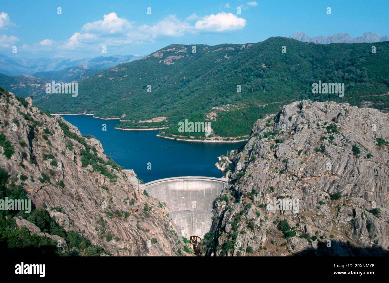 Reservoir Tolla, Corsica, France, Tolla reservoir with dam, Corsica ...