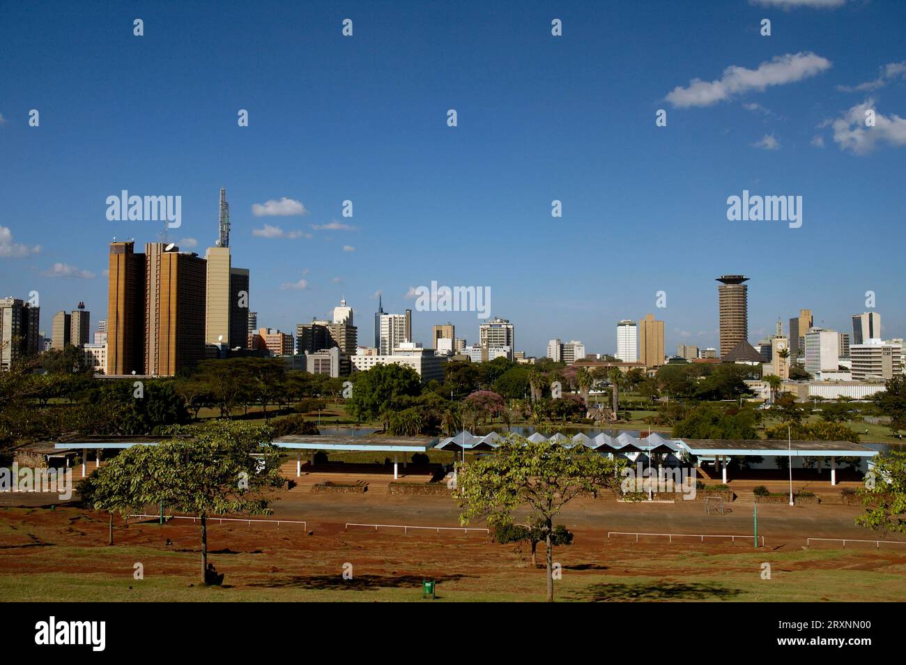 View of Uhuru Park and the Nairobi skyline, Kenya Stock Photo - Alamy