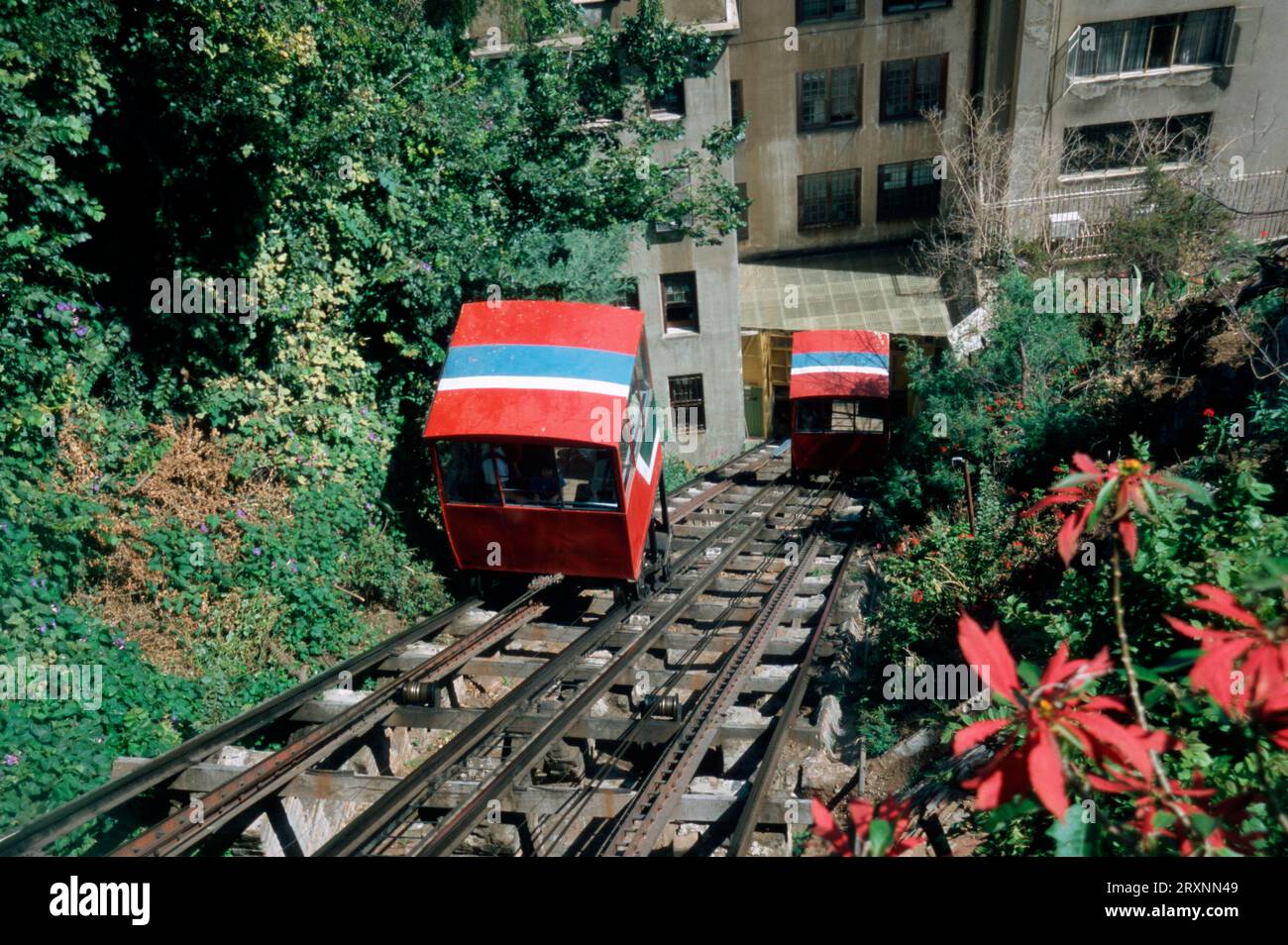 Funicular railway El Peral, Valparaiso, Chile, El Peral cog railway ...