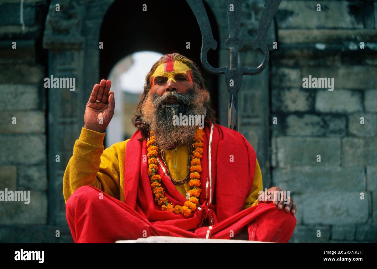 Sadhu with painted face, Pasupatinath Temple, Kathmandu, Nepal Stock ...