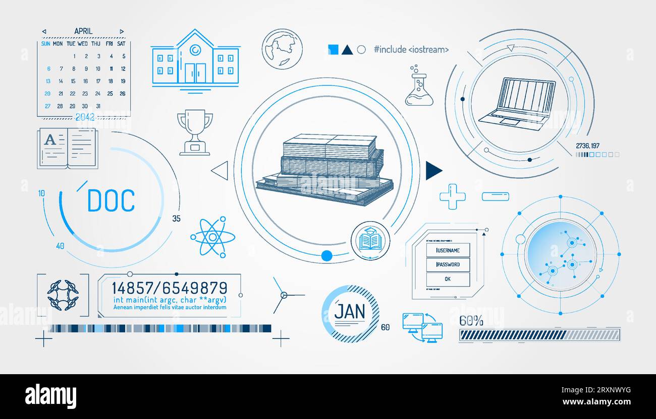 Set of infographic elements about education and learning Stock Vector ...