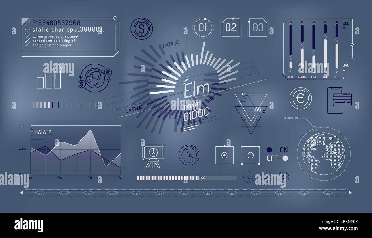 Set of infographic elements about currencies and exchange rates changes ...