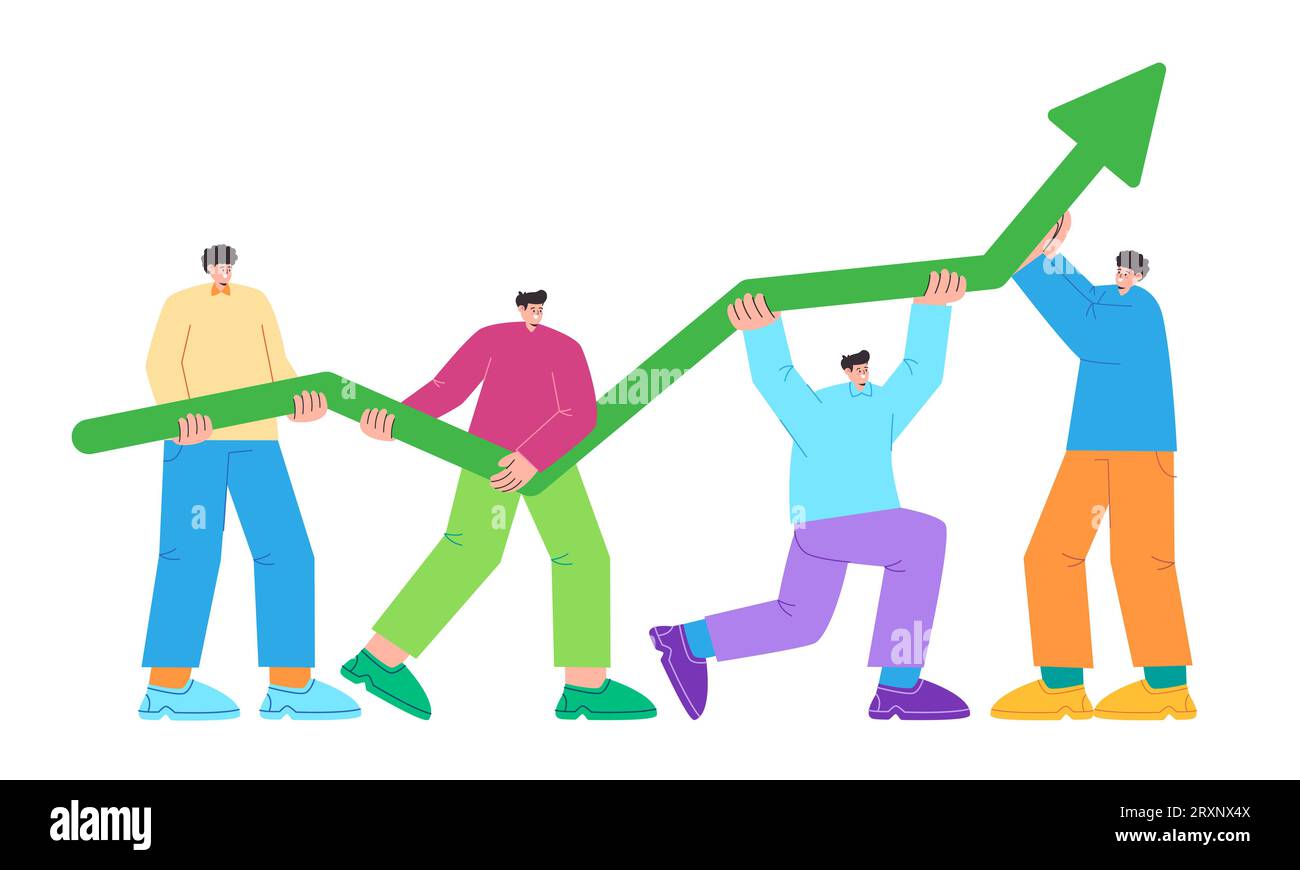 Together holding chart growth increase arrow growth green cooperation ...