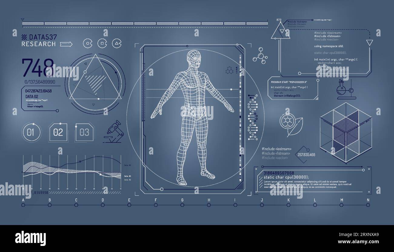 Set of infographic elements about the study of the human genome Stock ...