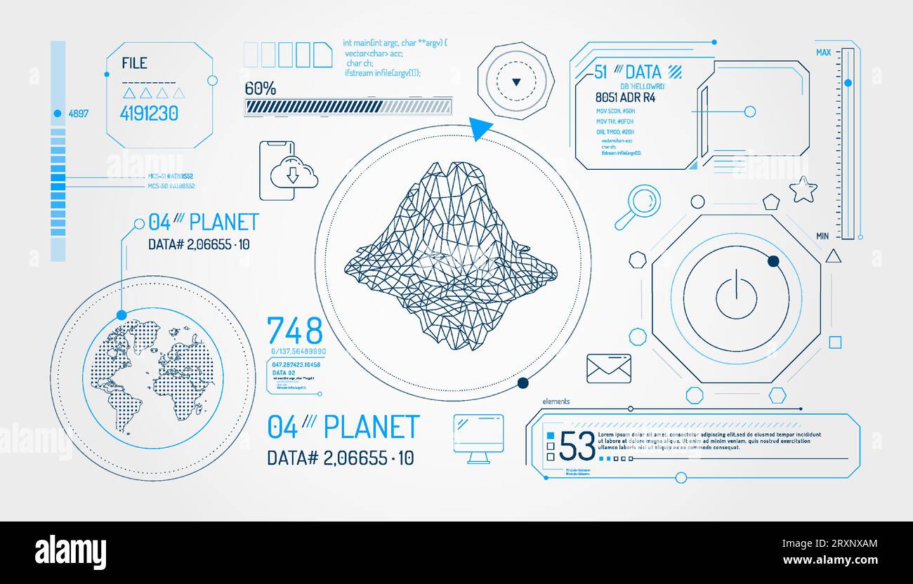 Set of infographic elements about the study of the planet Earth Stock ...