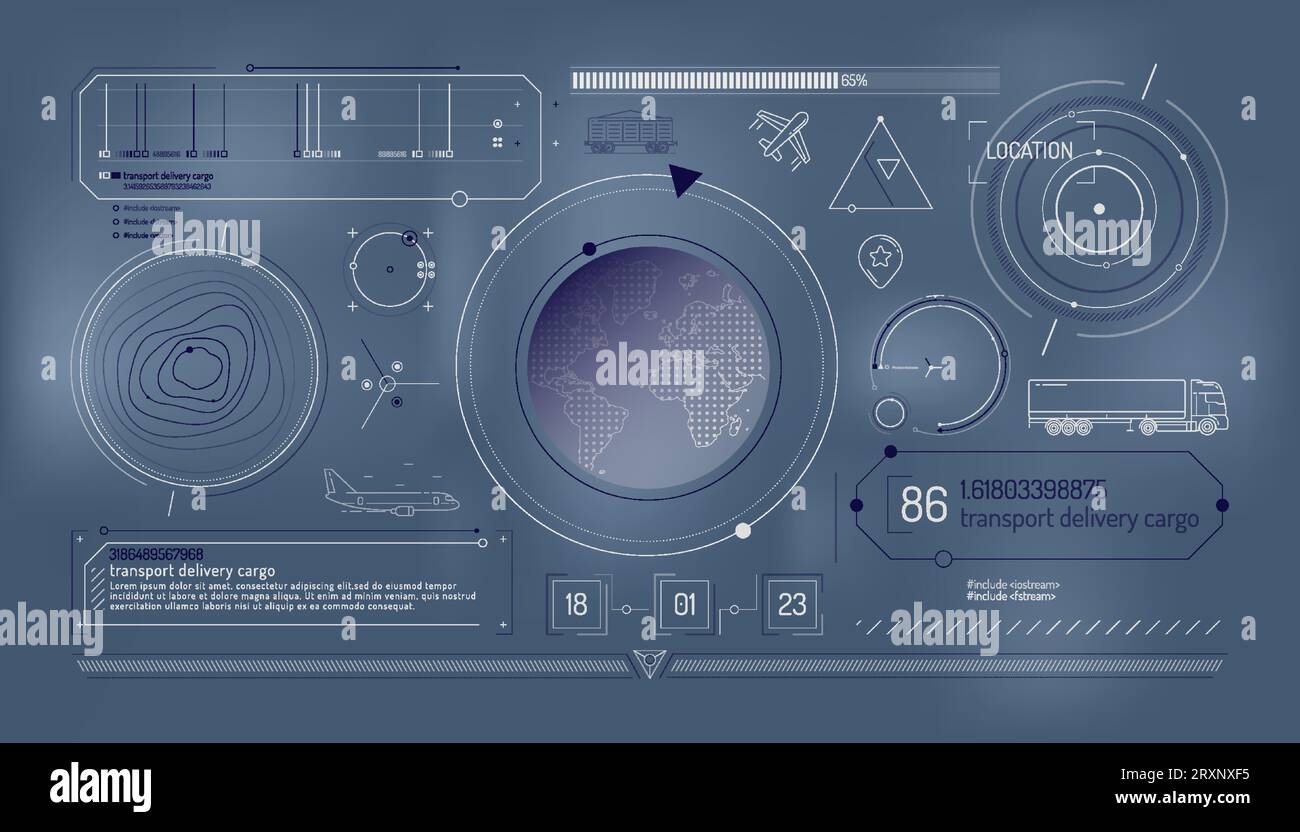 Set of infographic elements about geolocation and transportation ...