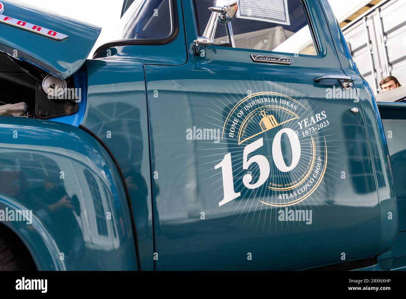 Old Ford, from 1956, electrified by the company Atlas Copco during ...