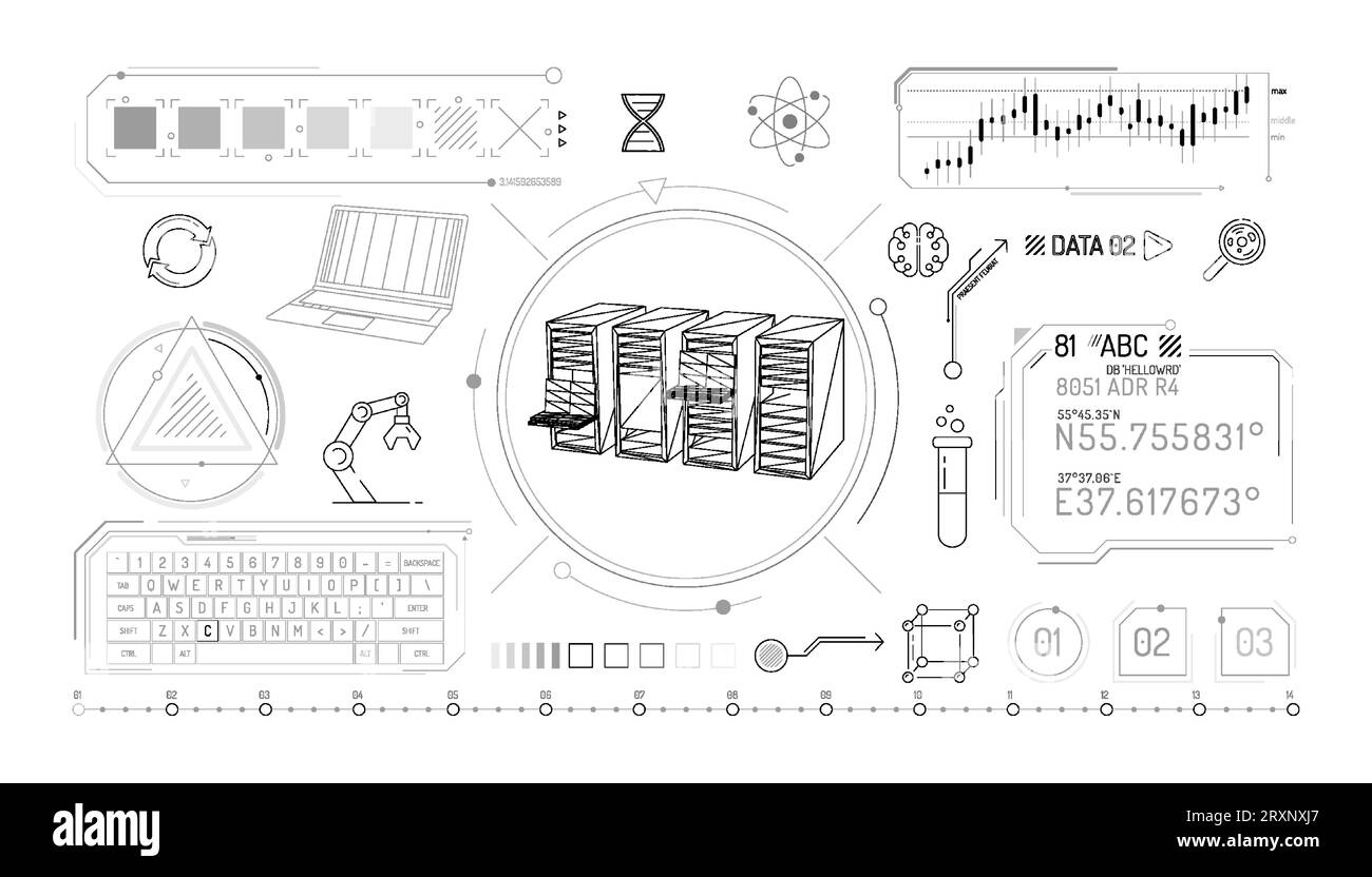 Set of infographic elements about scientific data storage Stock Vector ...