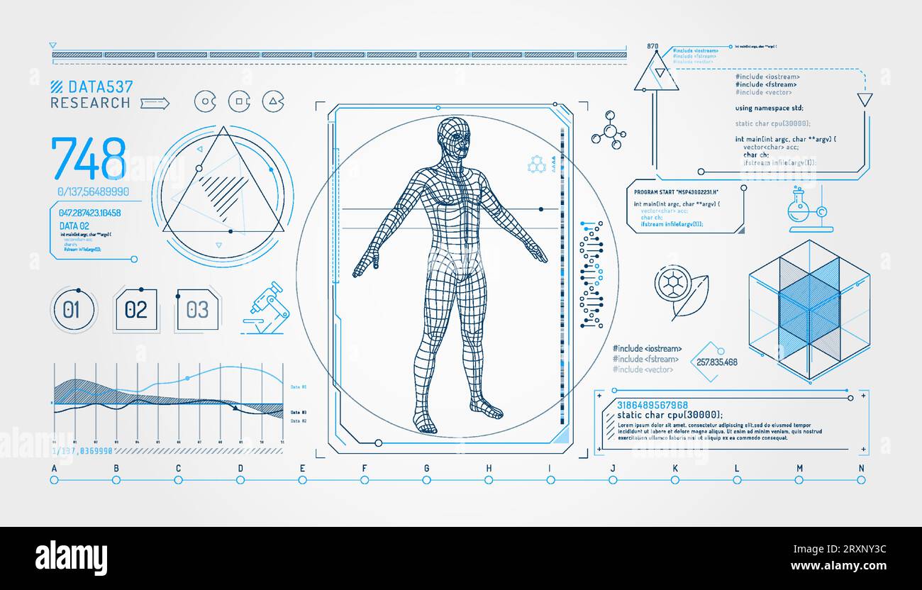 Set of infographic elements about the study of the human genome Stock ...
