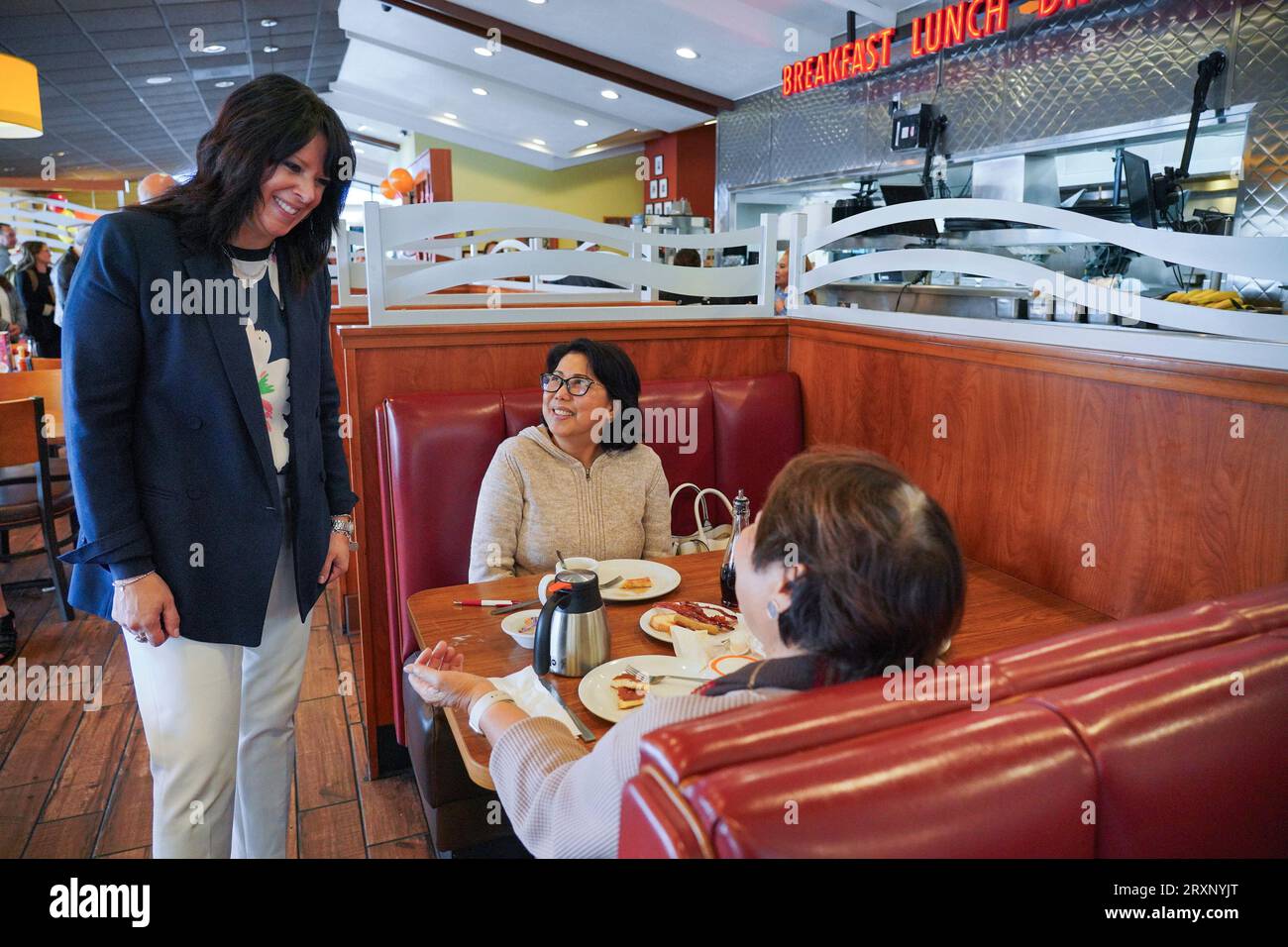 IMAGE DISTRIBUTED FOR DENNY'S - Kelli Valade, Denny’s CEO, pays a visit ...