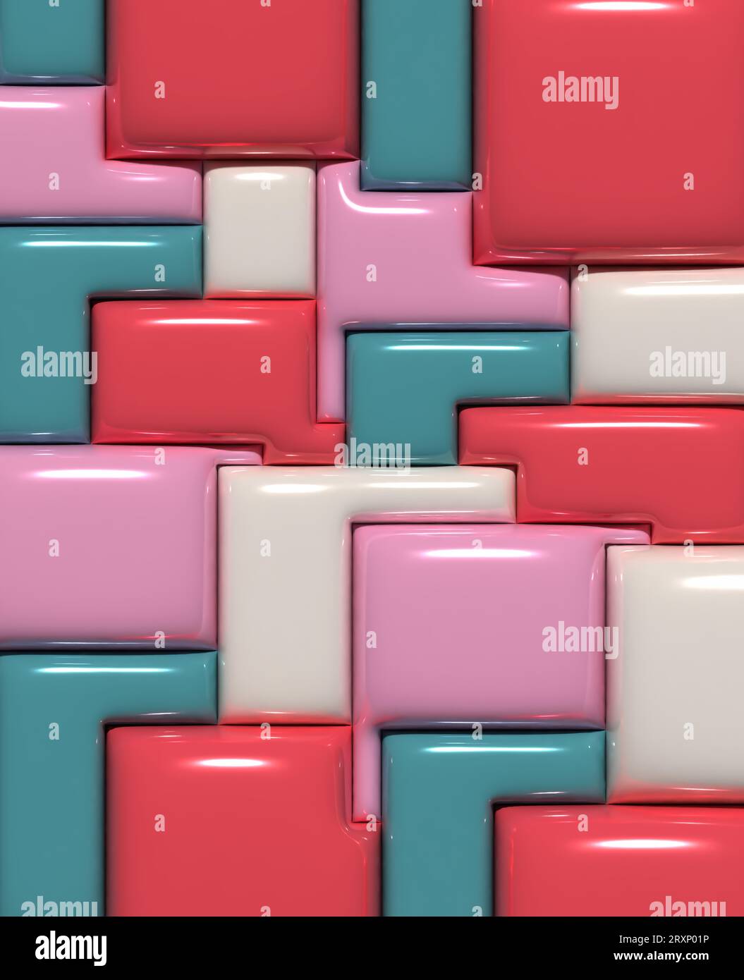 Abstract background with inflated figures, 3D rendering illustration Stock Photo - Alamy