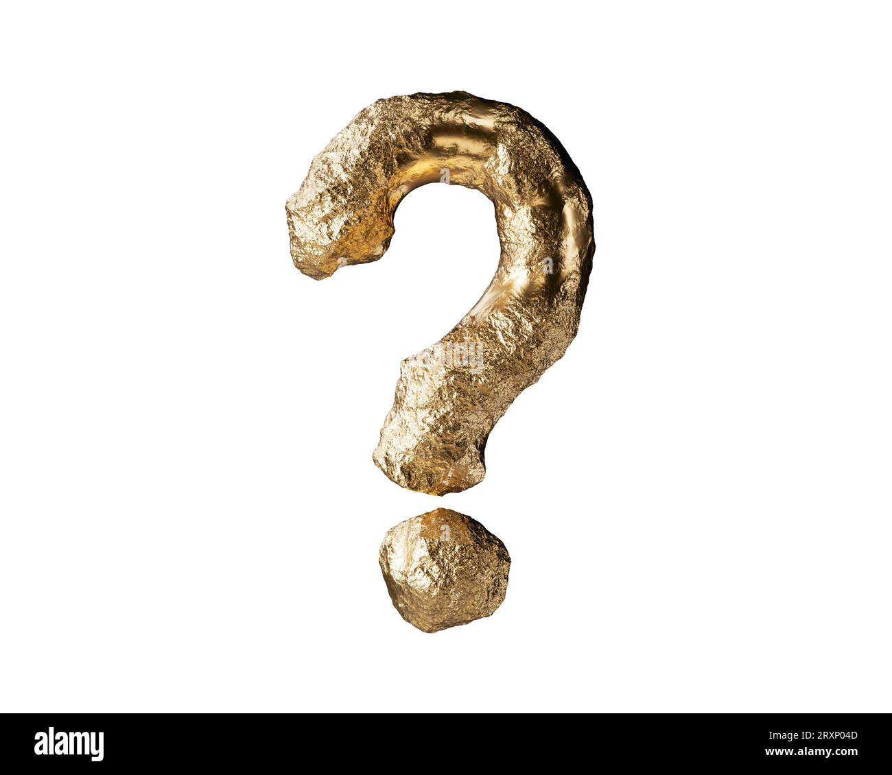 Symbols made of raw gold. 3d illustration of golden alphabet isolated ...